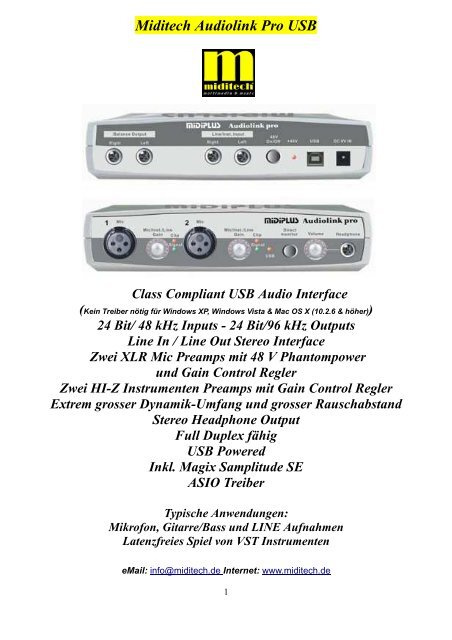 Audiolink Pro manual deutsch