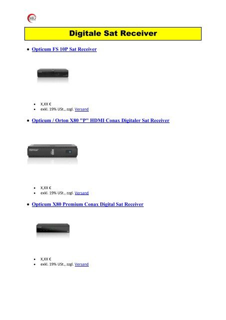 Digitale Sat Receiver