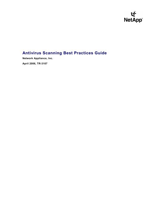 Antivirus Scanning Best Practices Guide Netapp Community 