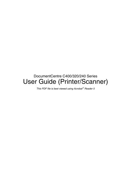 User Guide (Printer/Scanner) - Fuji Xerox Worldwide