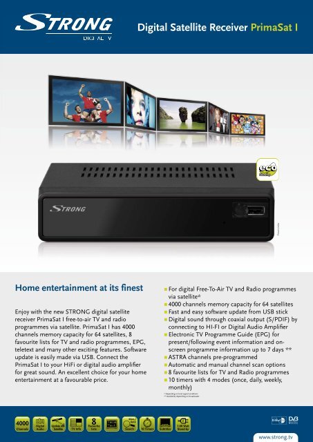 Digital Satellite Receiver PrimaSat I - STRONG Digital TV