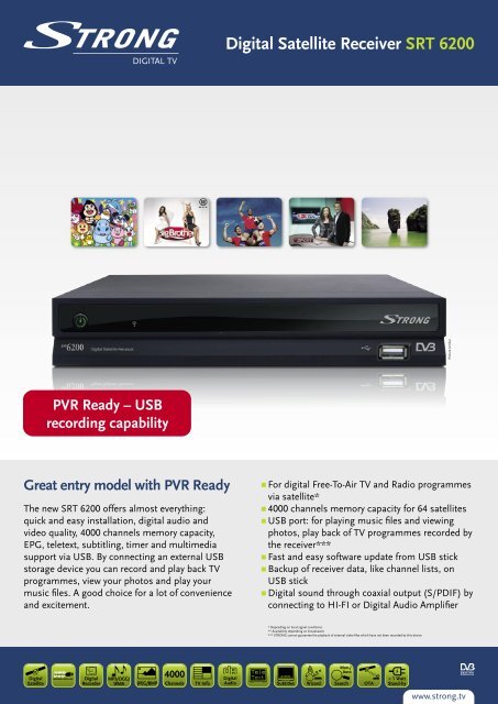 Digital Satellite Receiver SRT 6200 - STRONG Digital TV