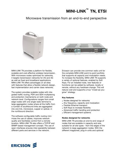MINI-LINK TN, ETSI - CPG