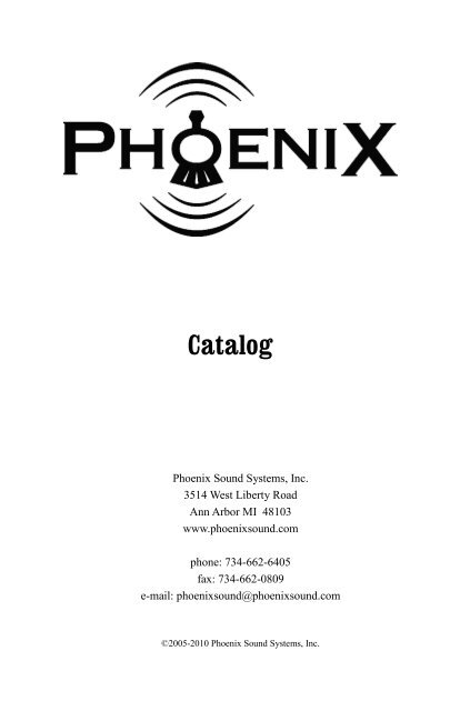 Catalog - Phoenix Sound