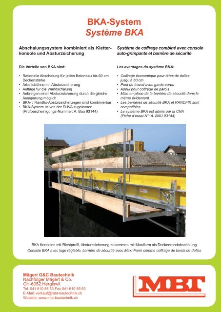 BKA-System Système BKA - Mägert G&C Bautechnik