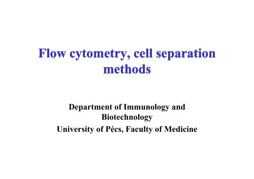 Flow cytometry. CD marker analysis. Isolation of white