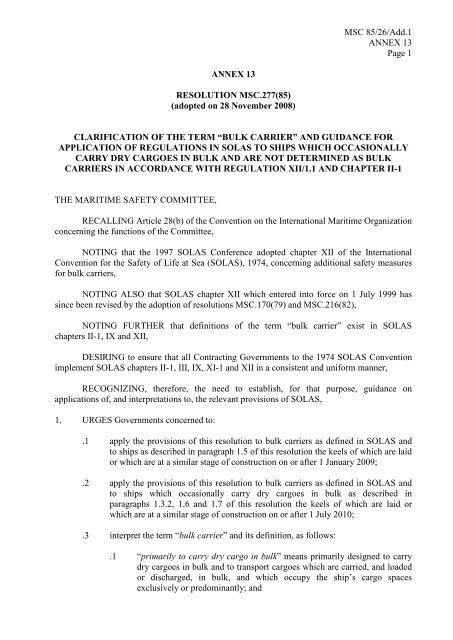 MSC.277(85) - International Maritime Organization