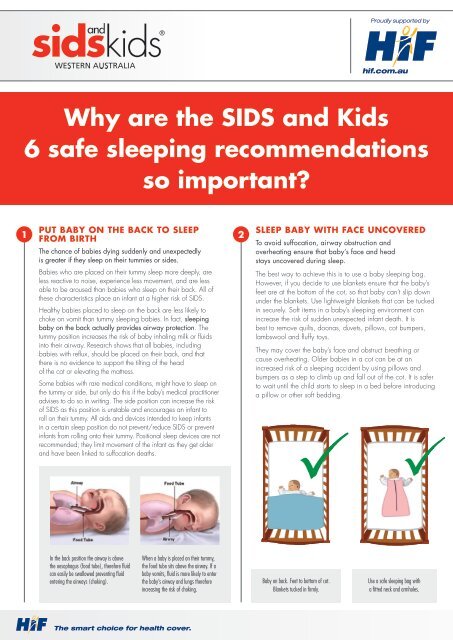 Why are the SIDS and Kids 6 safe sleeping recommendations ... - HIF