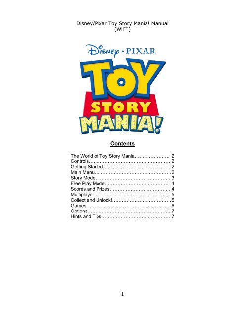 Disney/Pixar Toy Story Mania! Manual - Go
