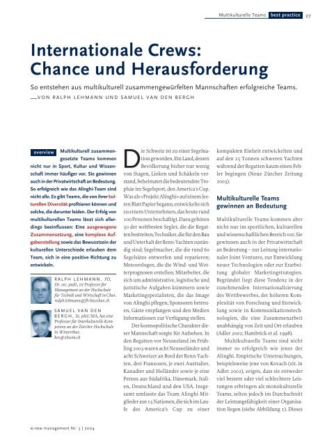 Internationale Crews: Chance und Herausforderung