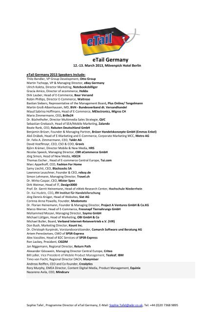 Topics eTail Germany - Stibo Systems