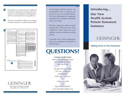 How to read your Geisinger billing statement - Geisinger Health ...