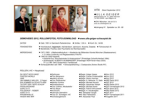 VITA ULLA GEIGER Stand Sept 2012