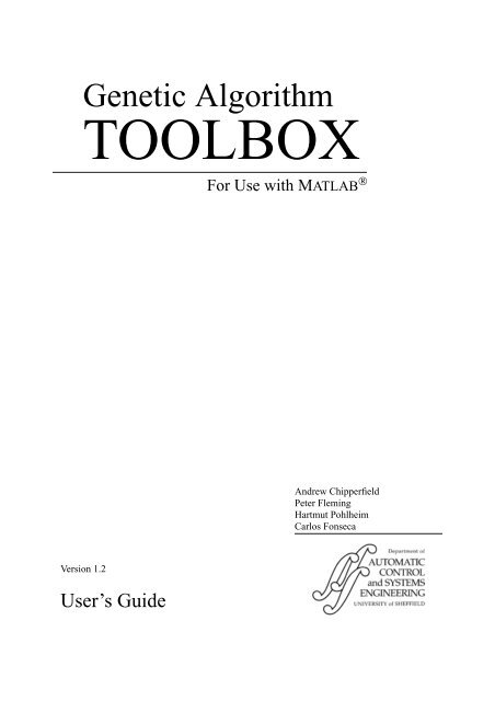 The Matlab Genetic Algorithm Toolbox V1 2 Users
