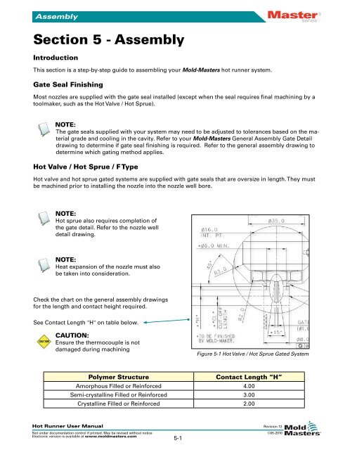 Section 5 - Assembly - Mold-Masters