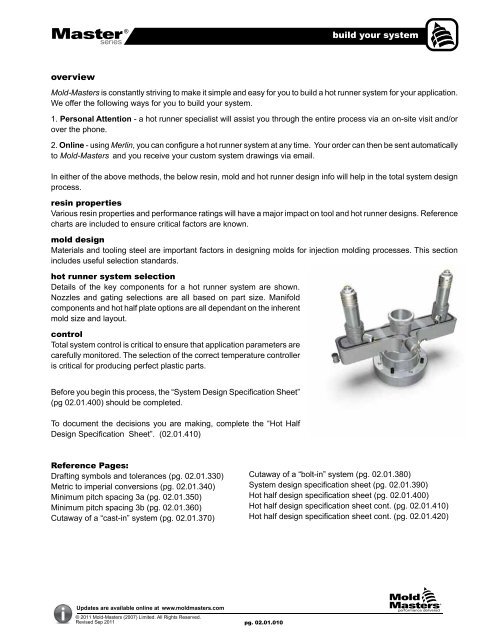 build your system overview - Mold-Masters