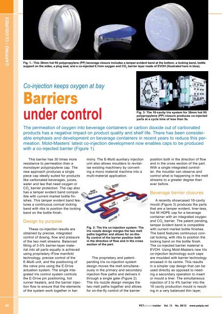 Co-injection keeps oxygen at bay - Mold-Masters