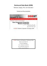Dortmund Data Bank (DDB) DDB Software Package ... - DDBST