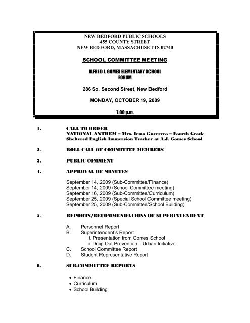 School Committee Meeting - New Bedford Public Schools