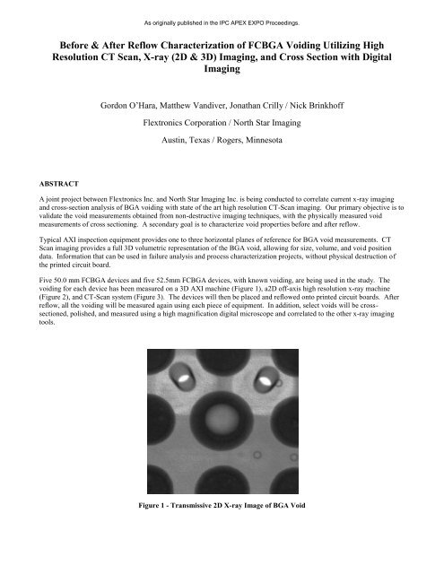 Before & After Reflow Characterization of FCBGA ... - IPC Outlook