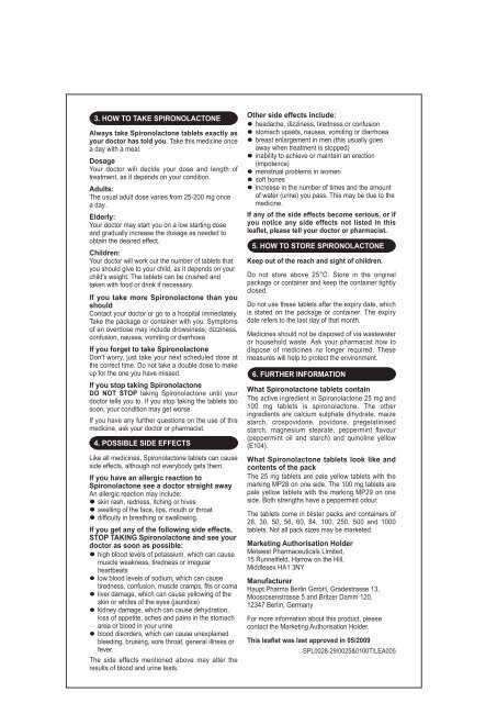 3. HOW TO TAKE SPIRONOLAC