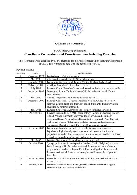 Coordinate Conversions and Transformations including Formulas