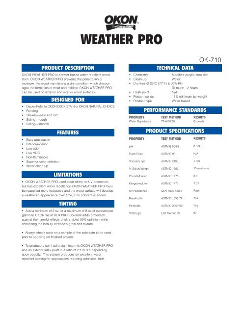 WEATHER PRO - Okon Inc.