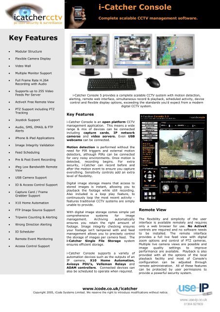 i-Catcher Console Datasheet - Use-IP