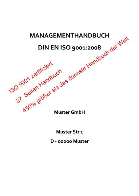 MANAGEMENTHANDBUCH DIN EN ISO 9001:2008 Muster GmbH