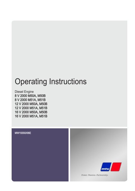 Operating Instructions Diesel Engine - MTU