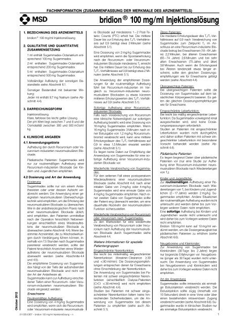 bridion® 100 mg/ml Injektionslösung - MSD