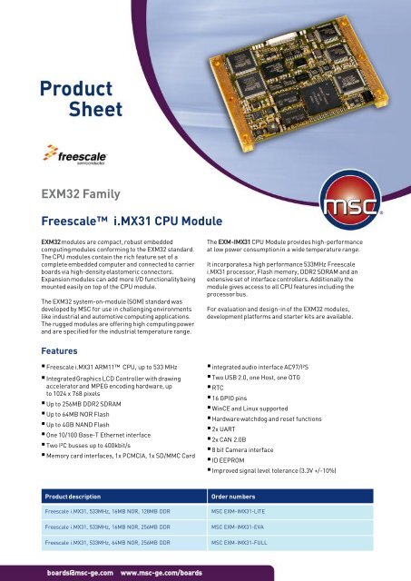 Datasheet - MSC Vertriebs GmbH