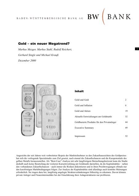 Gold â€“ ein neuer Megatrend? - GoldSeiten.de