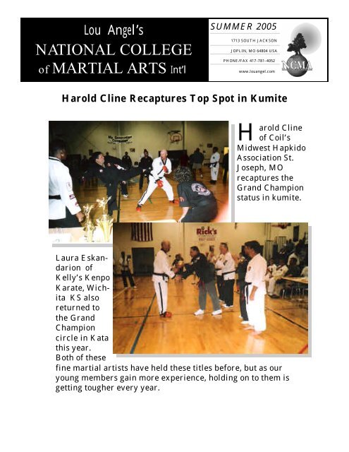 NATIONAL COLLEGE of MARTIAL ARTS Int'l - Lou Angel's NCMA ...