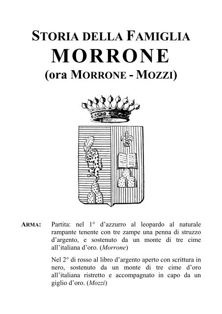 Notizie Storiche Famiglia Morrone Mozzi - Missale Romanum
