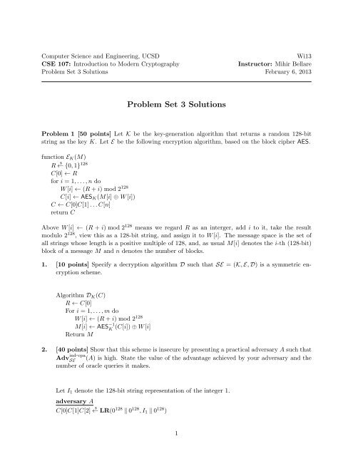 Problem Set 3 Solutions