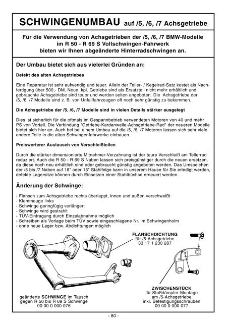 SCHWINGENUMBAU auf /5, /6
