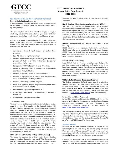 GTCC FINANCIAL AID OFFICE