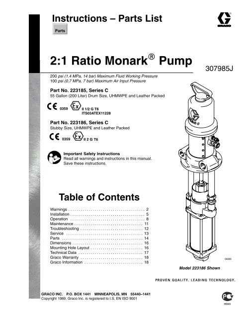 307985J - 2:1 Ratio Monark Pump - Euroblast Middle East