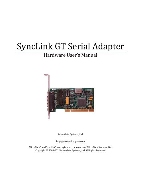 SyncLink GT Serial Adapter - MicroGate