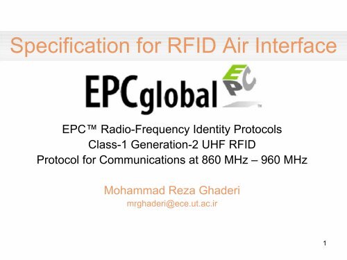 Specification For Rfid Air Interface