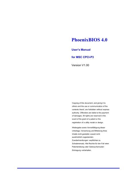 BIOS User's Manual C470 V1.00 - MSC Vertriebs GmbH