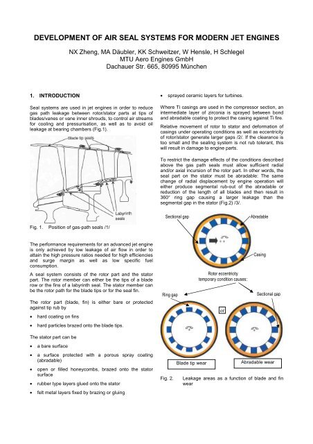development of air seal systems for modern jet engines - MTU Aero ...
