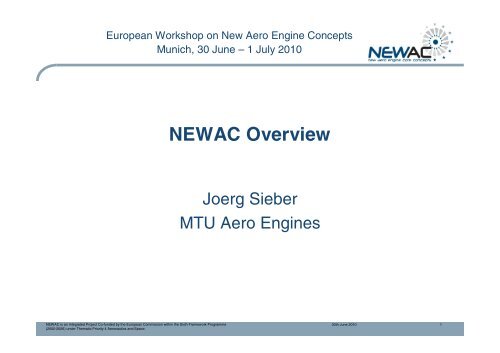 NEWAC Overview - MTU Aero Engines