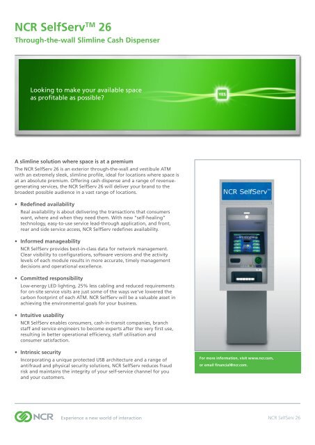 NCR SelfServTM 26