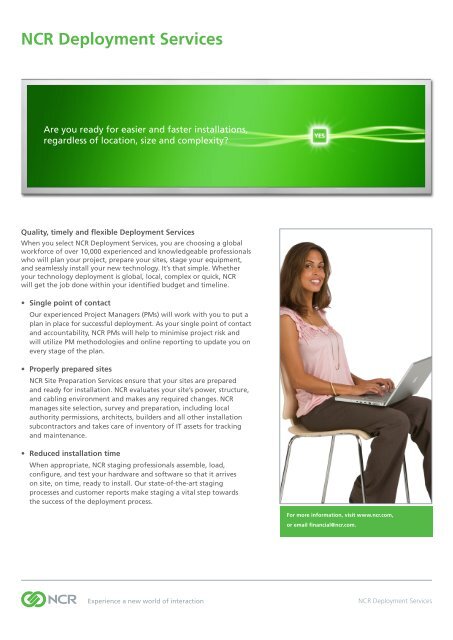 NCR Deployment Services Datasheet - English UK