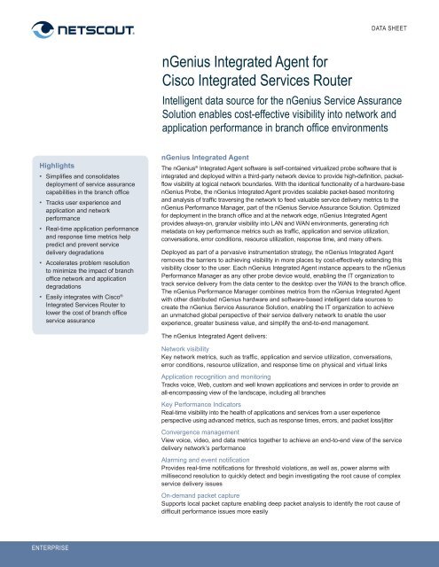 nGenius Integrated Agent for Cisco Integrated Services ... - NetScout