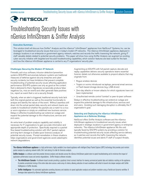 Troubleshooting Security Issues with nGenius ... - NetScout