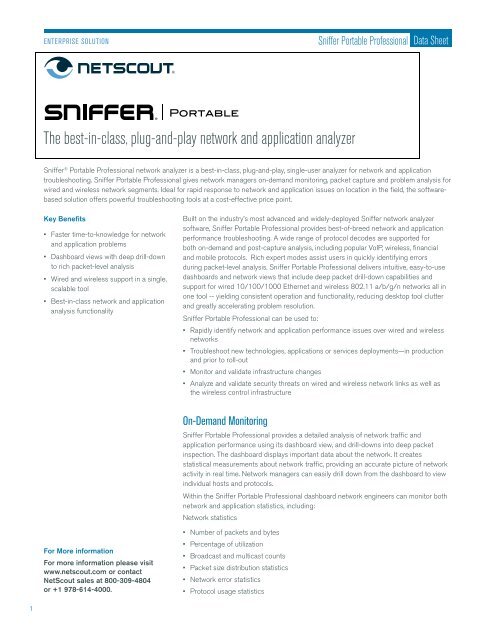 Sniffer Portable Professional Analyzer - NetScout