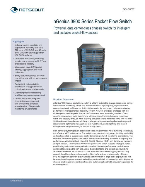 nGenius 3900 Series Packet Flow Switch - NetScout